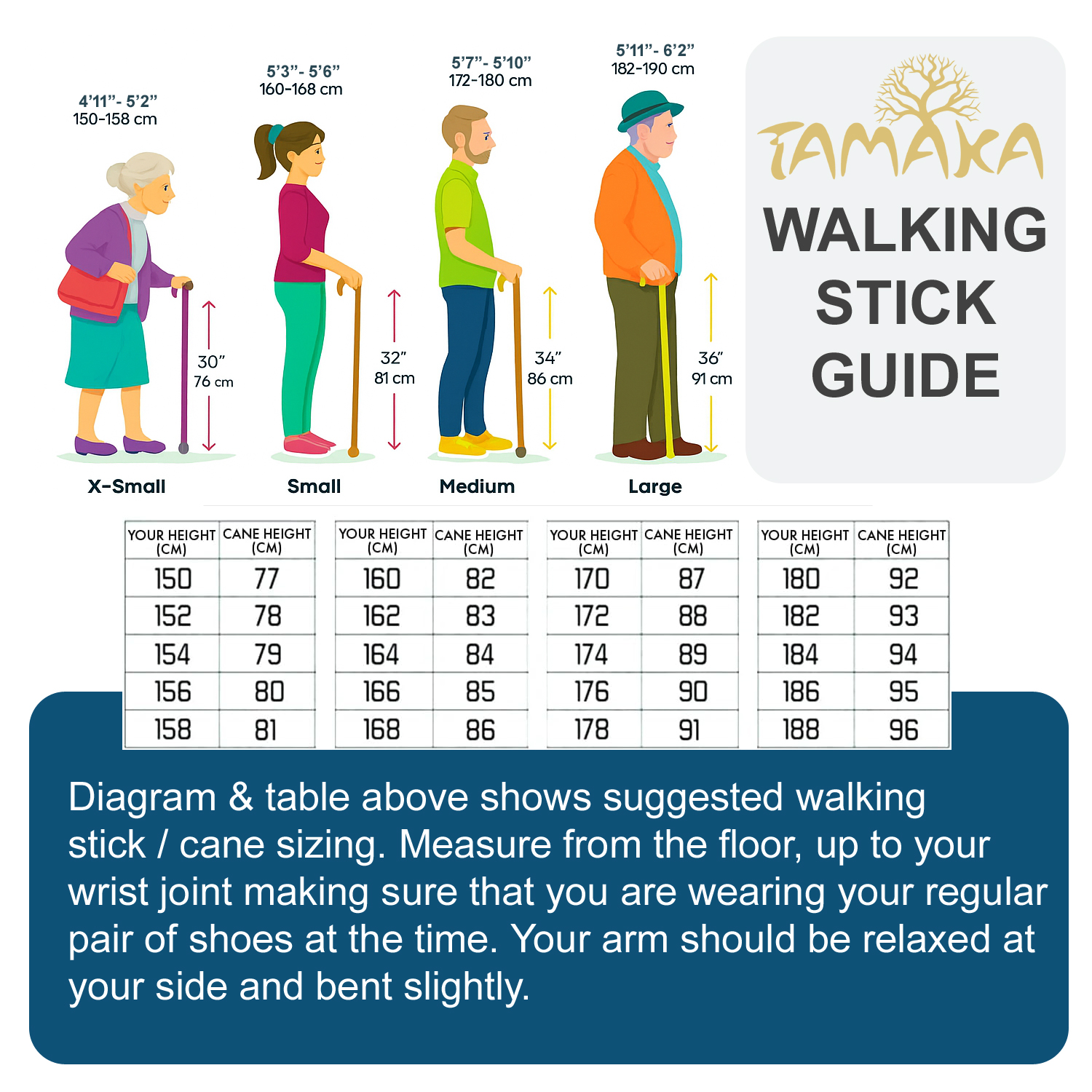 TAMAKA® Premium Carbon Fibre 4-Part Folding Adjustable Walking Stick ...